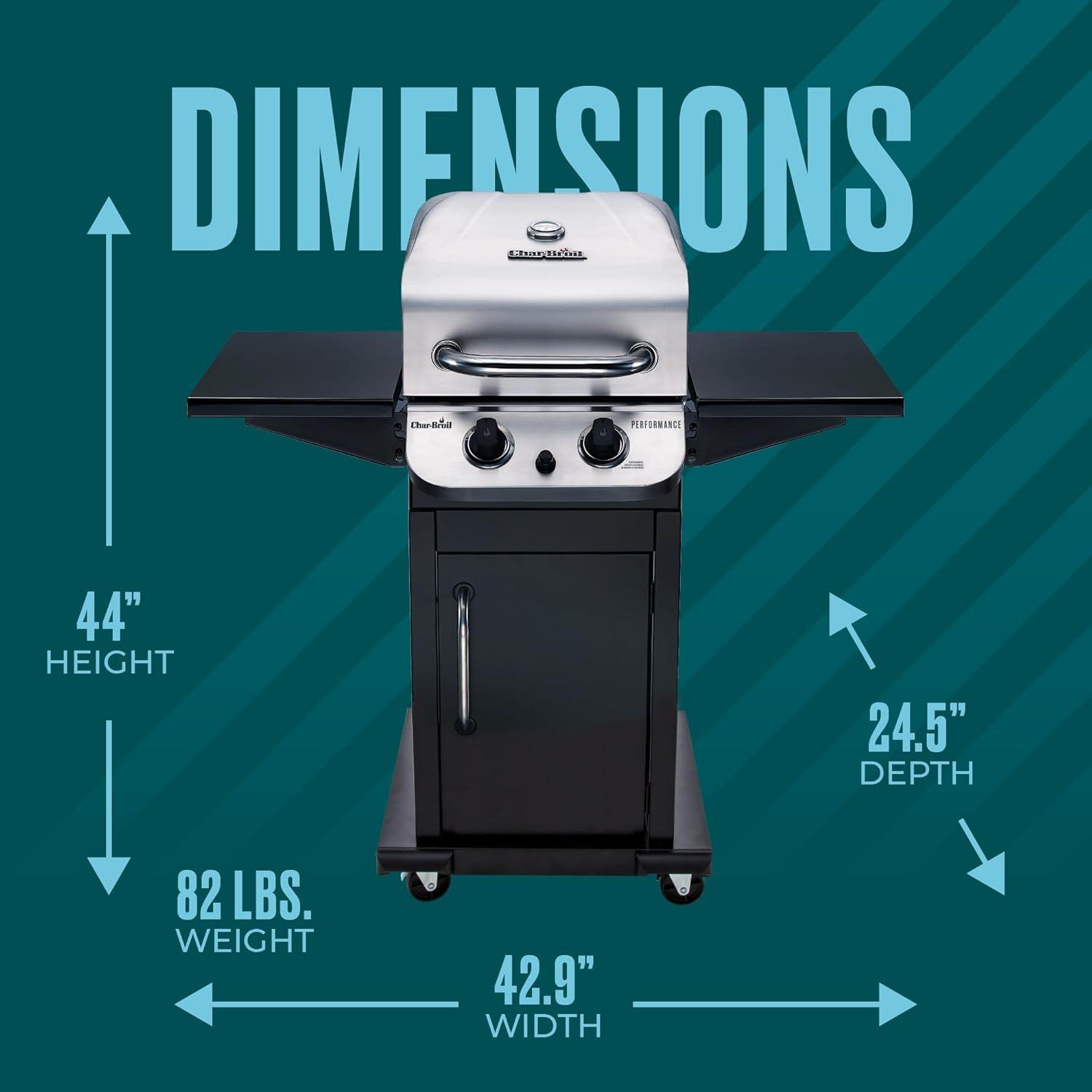 Charbroil Performance Series 2-Burner Gas Grill Cabinet, Stainless ...